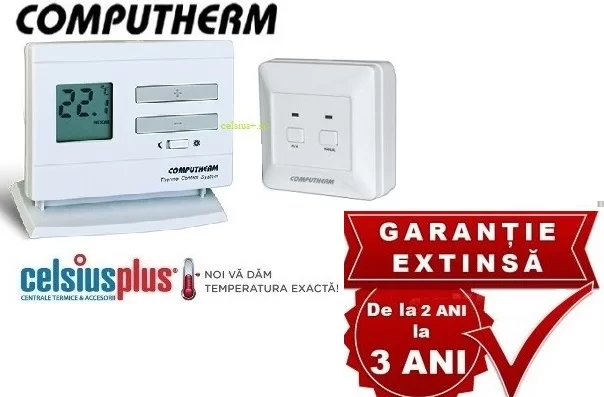 Termostat wirless Computherm Q3 RF cu cabluri montatate pt. centrala termica